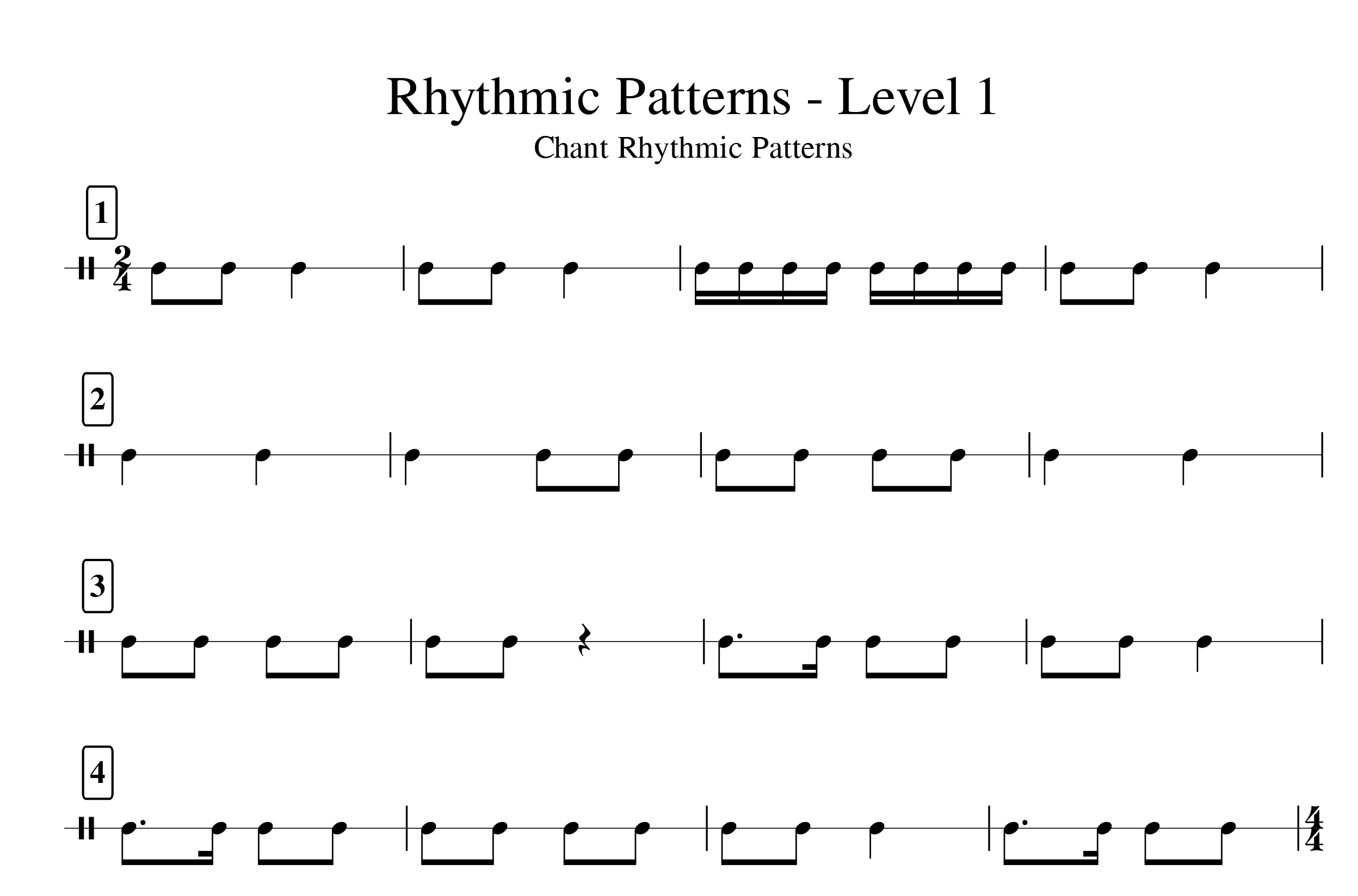 Rhythmic Patterns 1-4 Level 1 | TuroLessons